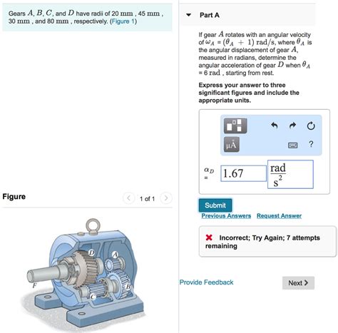 solved gears a b c and d have radii of 20 mm 45 mm 30 mm
