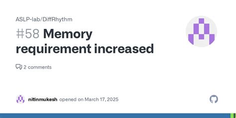 Memory Requirement Increased · Issue 58 · Aslp Labdiffrhythm · Github