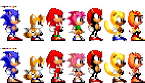 sonic character sprites 8 bit styled by decodedpixels on deviantart