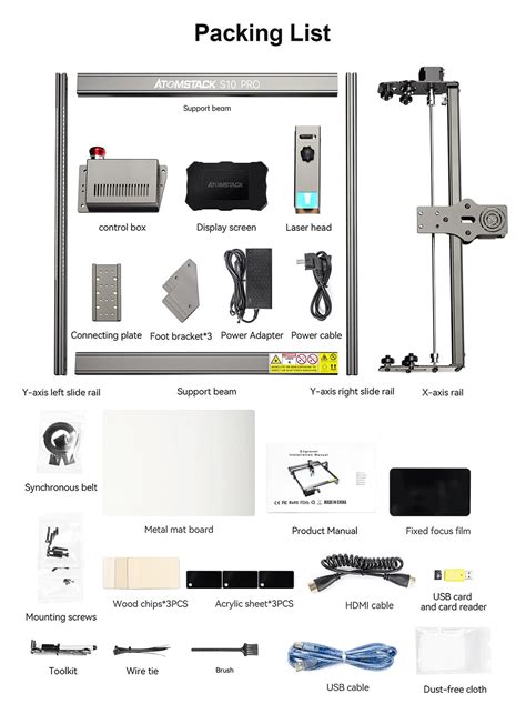 New Atomstack S10 Pro 10w Laser Engraver Cutter 50w Machine Power Fixed Focus 0 08×0 06mm