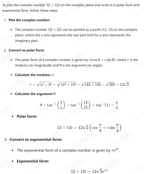 Solved Part Of Points Of Plot The Complex Number On The Complex Plane And Write It In