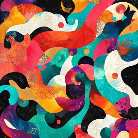 Abstract Colorful And Textured Design With Swirling Patterns Premium Ai Generated Image