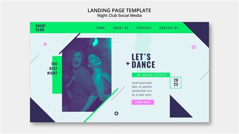 나이트 클럽 방문 페이지 템플릿 무료 Psd 파일