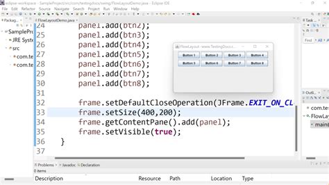 Java Swing Flowlayout Testingdocs