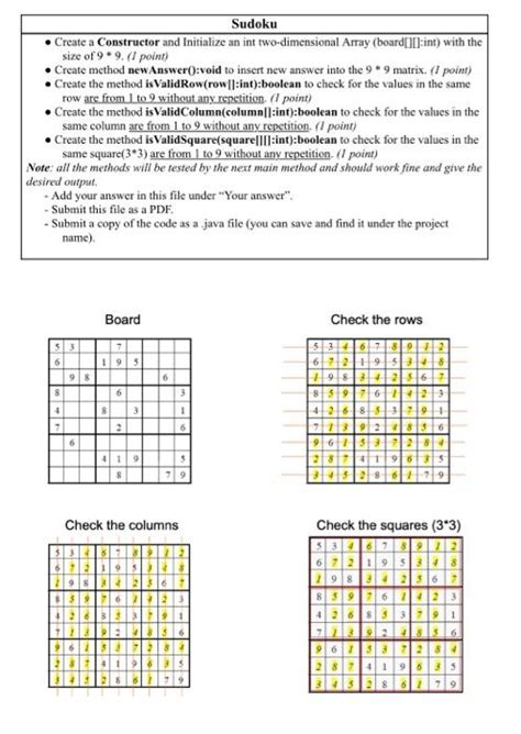 Solved Sudoku Create A Constructor And Initialize An Int