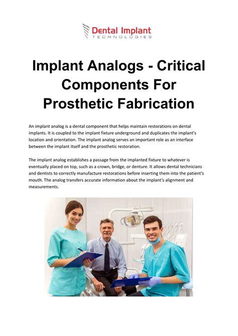 Ppt Implant Analogs Critical Components For Prosthetic Fabrication