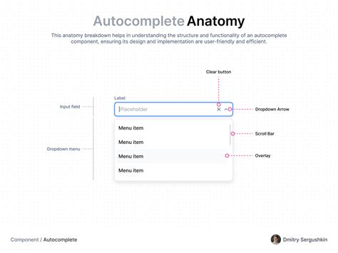 autocomplete component anatomy by dmitry sergushkin on dribbble