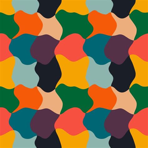 Premium Vector Abstract Retro 70s Seamless Patternmid Century Patternvector Illustration