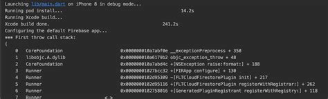 Firebase Flutter IOS Unable To Compile Code Takes Too Long Stack