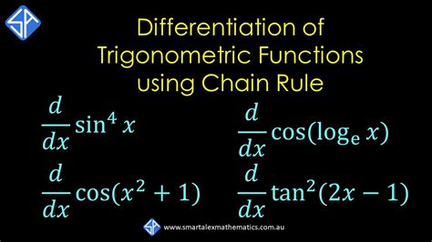 Differentiation Of Trigonometric Functions With Chain Rule Youtube