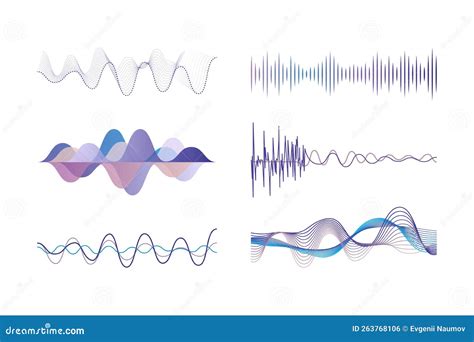 Sound Waves And Frequency Audio Waveform And Voice Graph Signal Vector
