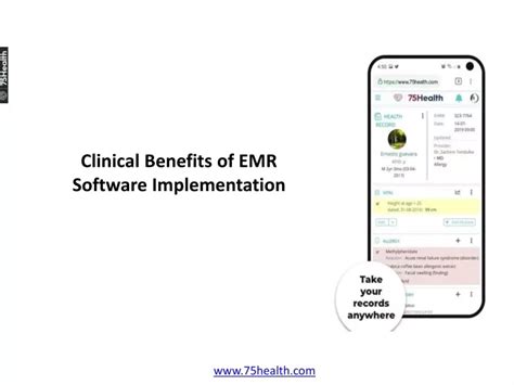 PPT Clinical Benefits Of EMR Software Implementation PowerPoint Presentation ID