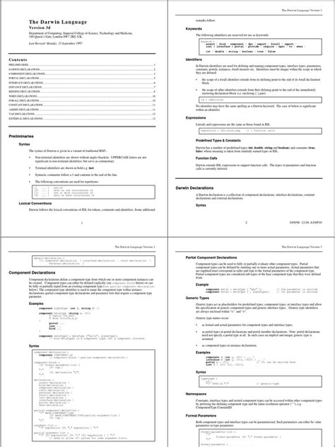 The Darwin Language Version 3d Pdf Reserved Word Parameter