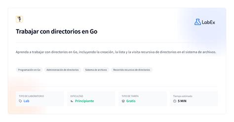 Programación En Go Administración De Directorios Labex