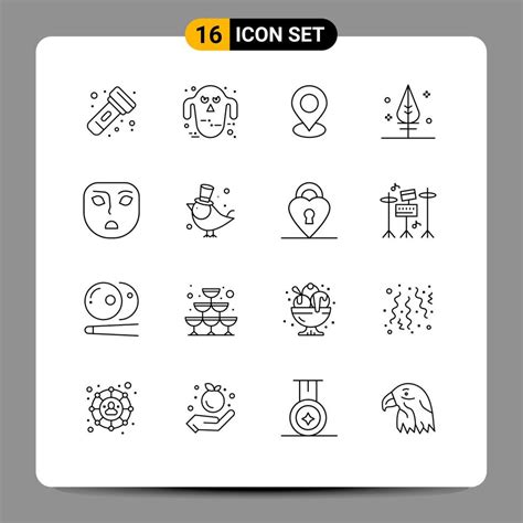 Editable Vector Line Pack Of 16 Simple Outlines Of Face Angry Location Giving Feather Editable