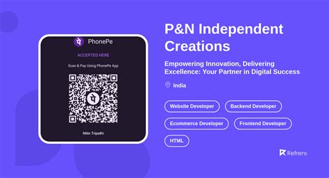 Pandn Independent Creations Website Developer Refrens