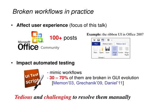 Ppt Automatically Repairing Broken Workflows For Evolving Gui Applications Powerpoint