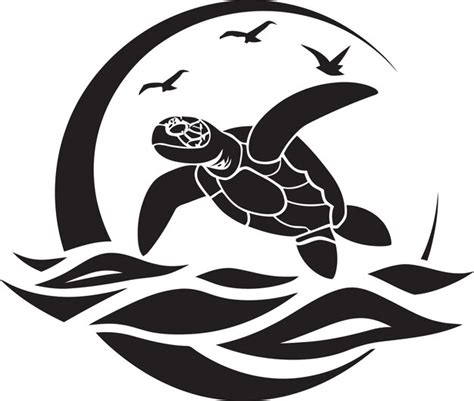 Premium Vector A Turtle Is Swimming In The Ocean And The Word Sea Turtle Is On The Sign