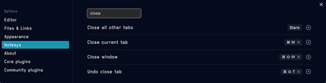 shortcut key for close others help obsidian forum