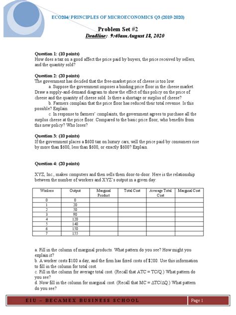 Problem Set2 Descargar Gratis Pdf Prices Marginal Cost