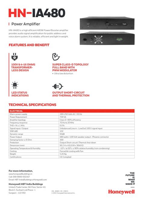 Honeywell Power Amplifier Hn Ia480 At ₹ 38000 Piece Pa System In New Delhi Id 2852861773591