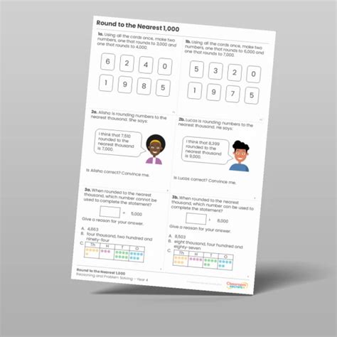 year 4 round to the nearest 1 000 reason and problem solving resource