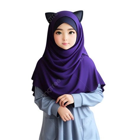 Hijab Girl Wearing Cat Costume Ai Generated Headscarf Girl Ai