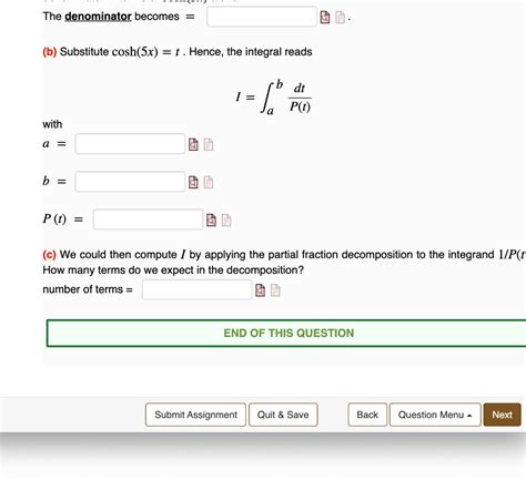 solved the denominator becomes b substitute cosh sx t hence the