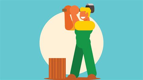 Man Is Cutting Tree Trunk In The Forest Isolated Vector Illustration Vector Art At Vecteezy