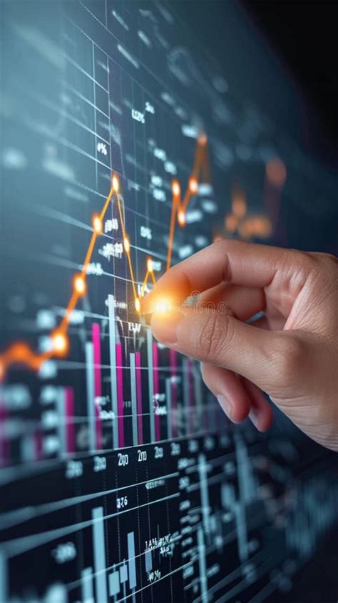 Market Dynamics Hand Reaches Out To Financial Indicator Analysis Graphs Stock Illustration