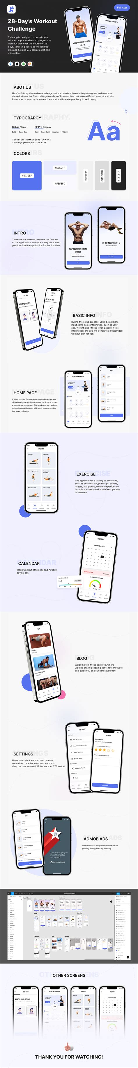 28 Day Home Ab Workout Challenge In Flutter Full App By Template Villa