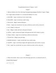 Programming Exercise 1 Chapters 1 And 2 Docx Programming Exercise 1