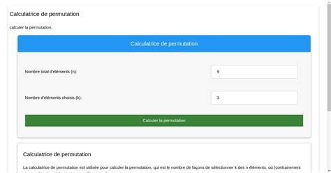 Calculatrice De Permutation