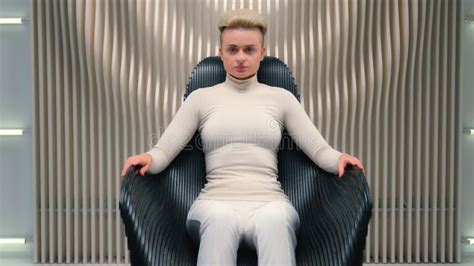 Serious Caucasian Futuristic Woman Gamer Hipster Female Girl Confident Businesswoman Programmer