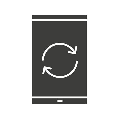 Smartphone Reload Button Glyph Icon Silhouette Symbol Smart Phone