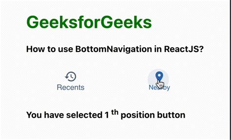 How To Use BottomNavigation Component In ReactJS GeeksforGeeks