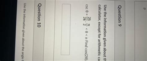 Solved Cscθ 2524 π2