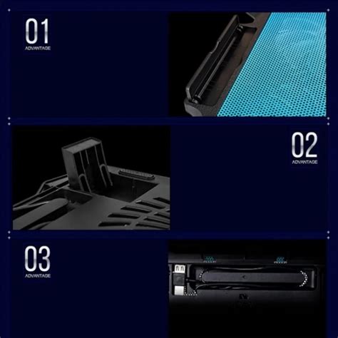 노트북용 S200 듀얼 사일런트 냉각 팬 휴대용 슬림 노트북 냉각 패드파란색