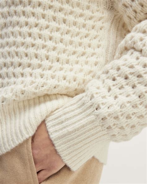 The Cloud Oversized Textured Crew Bone Everlane