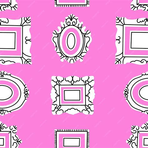 다양한 장식 프레임 또는 테두리 패턴 다른 모양 사진 또는 거울 프레임 프리미엄 벡터