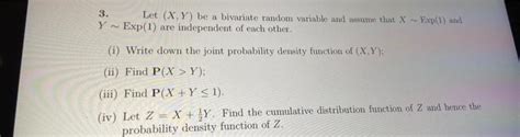 solved 3 let x y be a bivariate random variable and