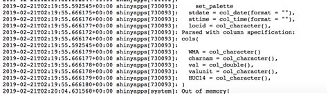 r error when trying to deploy shiny app to exited with