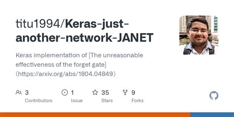 GitHub Titu Keras Just Another Network JANET Keras Implementation Of The Unreasonable
