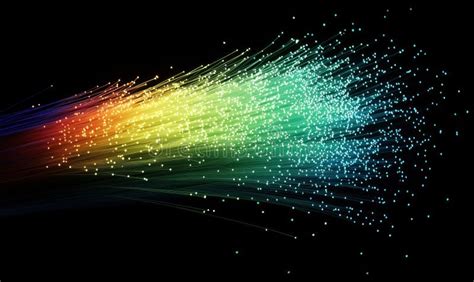Colorful Light Trails Representing Data Flow And Digital Communication