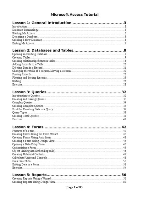 ms access manual pdf microsoft access databases