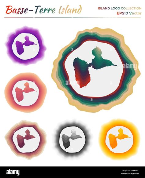 Basse Terre Logo Collection Colorful Badge Of The Island Layers