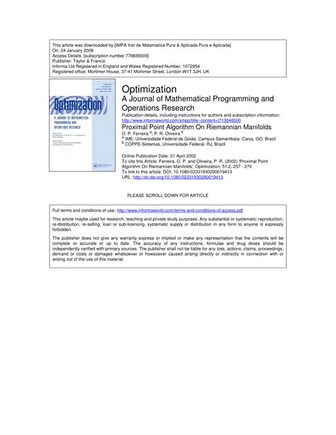 Pdf Proximal Point Algorithm On Riemannian Manifolds