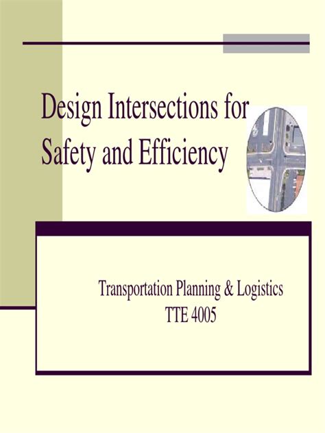 intersection design pdf intersection road traffic