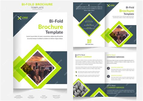 Creative Business Bifold 브로셔 디자인 또는 연례 보고서 및 회사 프로필 디자인 브로셔 프리미엄 벡터