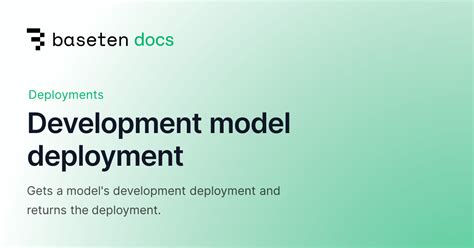 Development Model Deployment Baseten